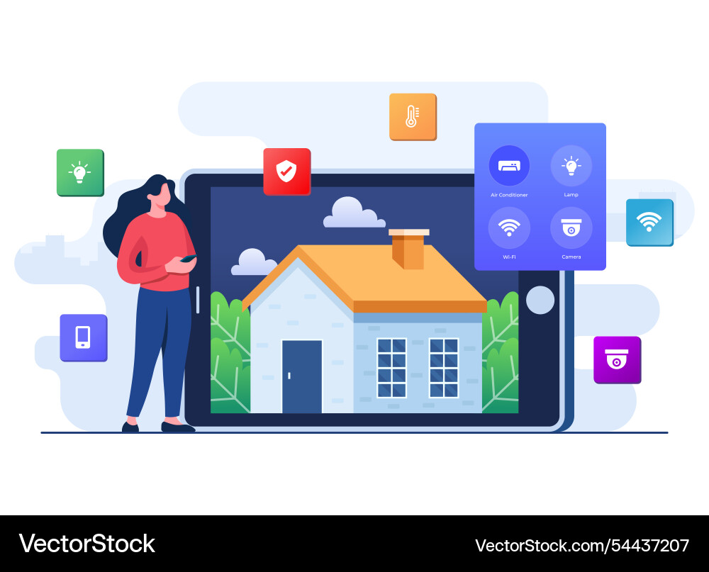 Smart home application concept automation Vector Image