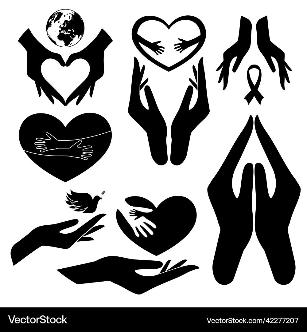 Support pray and help labels set Royalty Free Vector Image