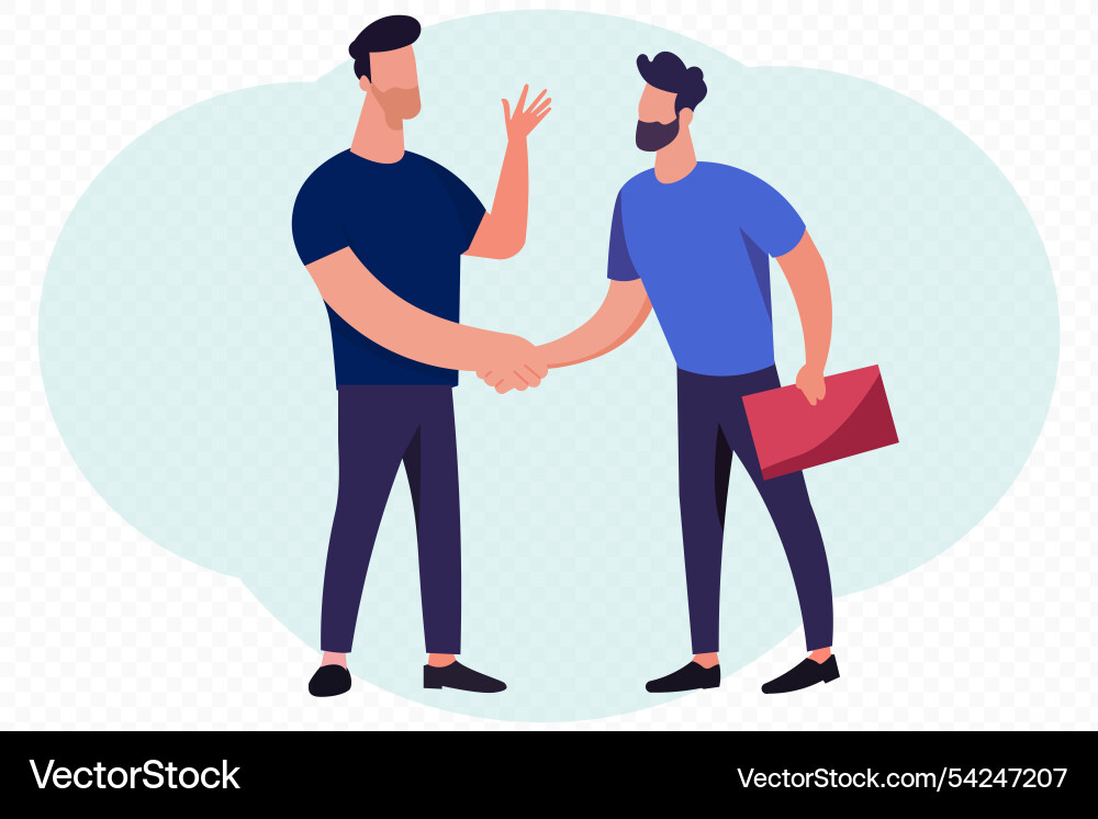 Trust abstract concept men shake Royalty Free Vector Image