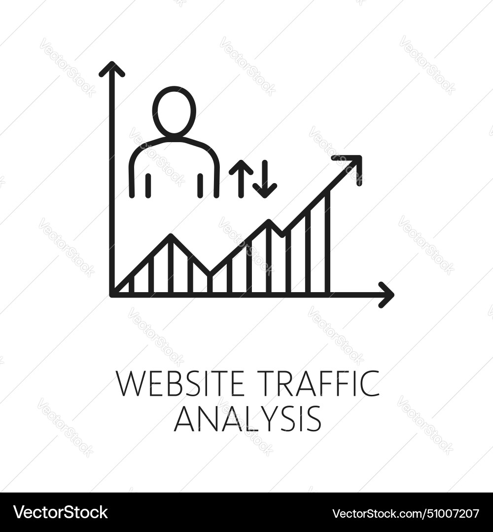 Website traffic analysis web audit outline icon Vector Image