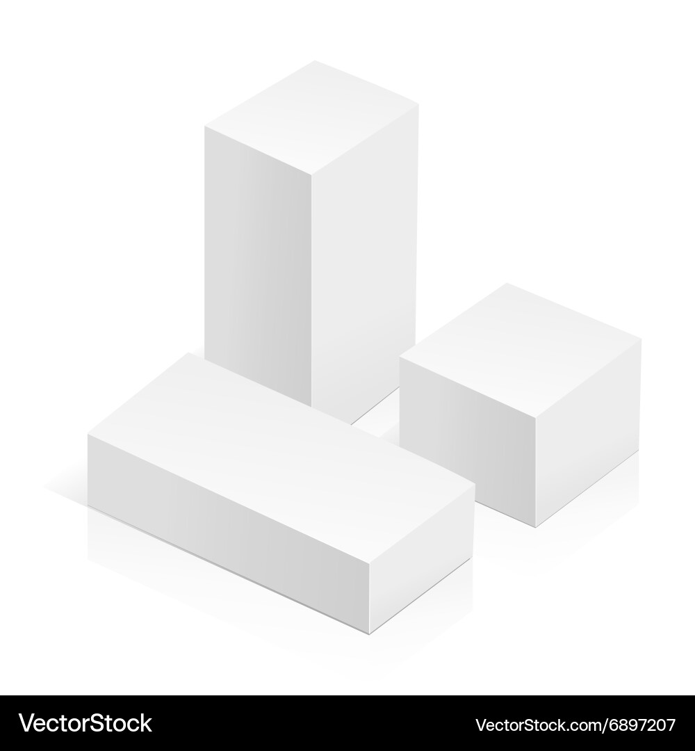 White 3d rectangles Royalty Free Vector Image - VectorStock