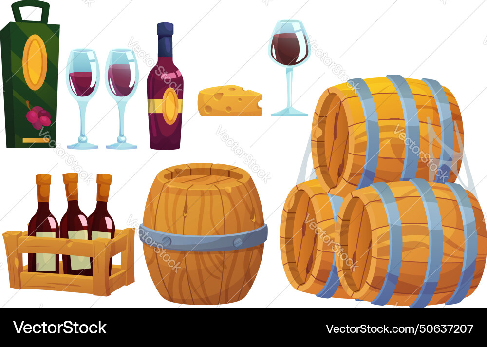 Wine storage and drinking cartoon Royalty Free Vector Image