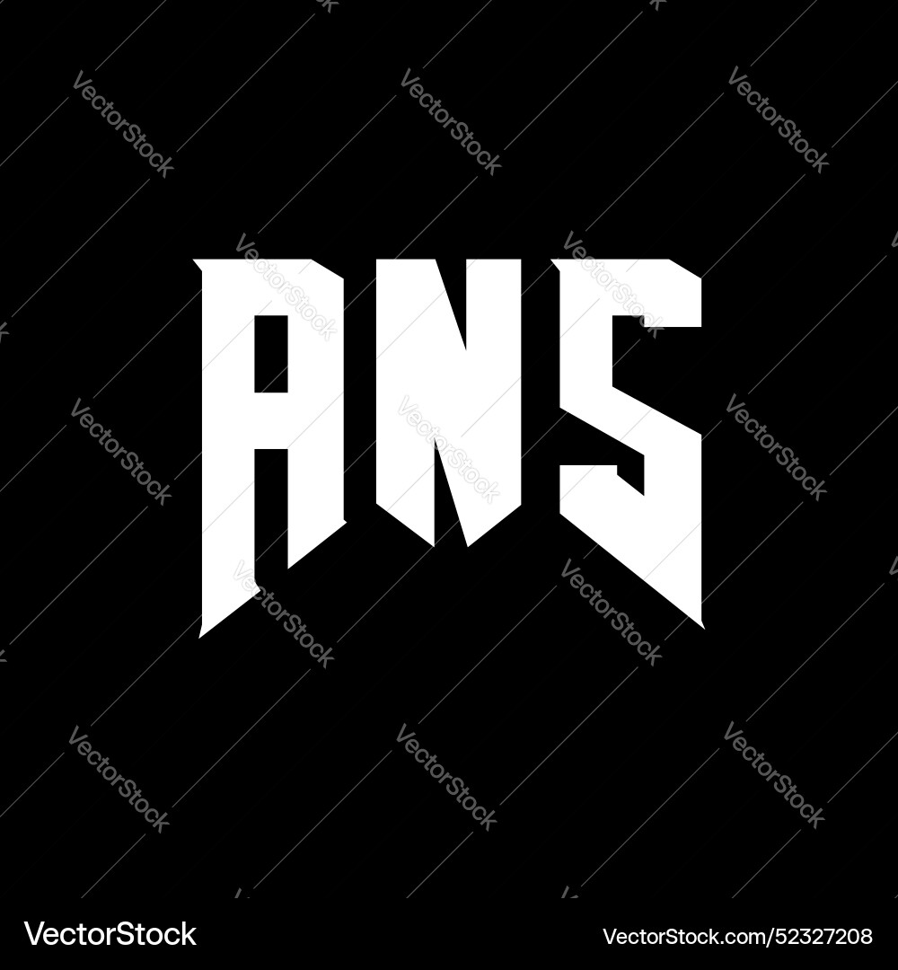 Ans letter logo design for technology company Vector Image