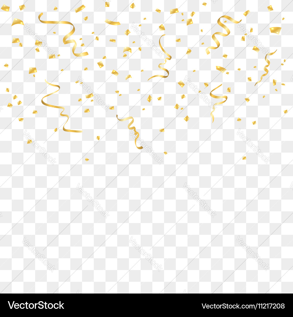 Gold confetti background Royalty Free Vector Image