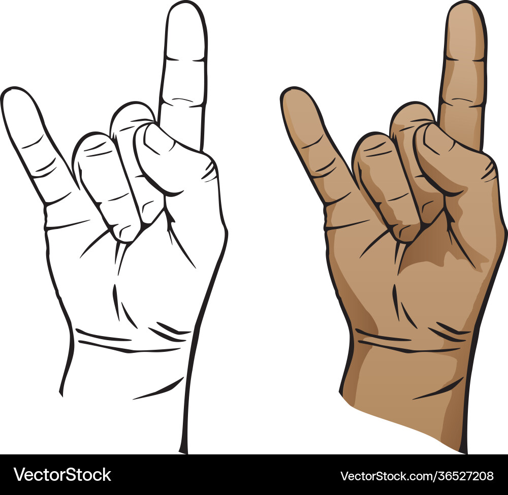 Heavy metal music devil hand sign Royalty Free Vector Image