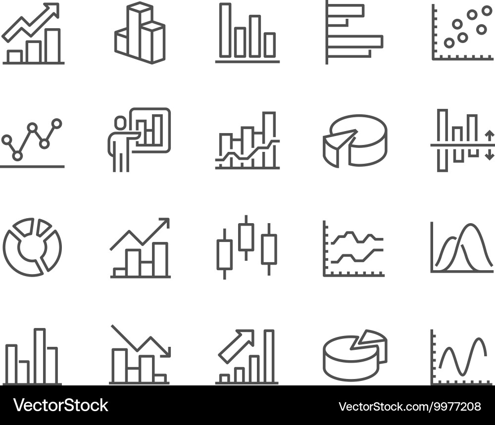 Line graph icons Royalty Free Vector Image - VectorStock