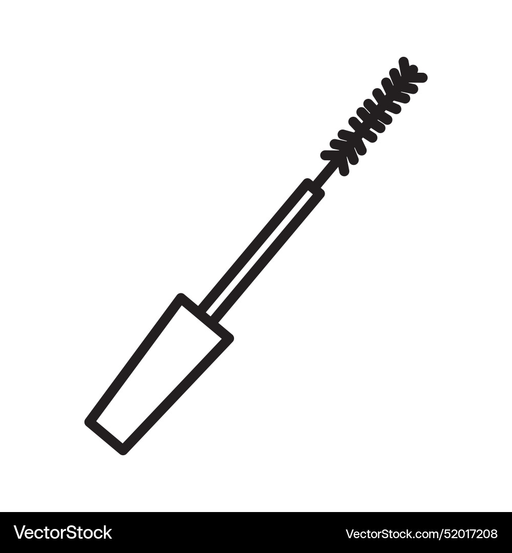 Mascara Pinsel Symbol schwarz Linie Kunst Vektorbild