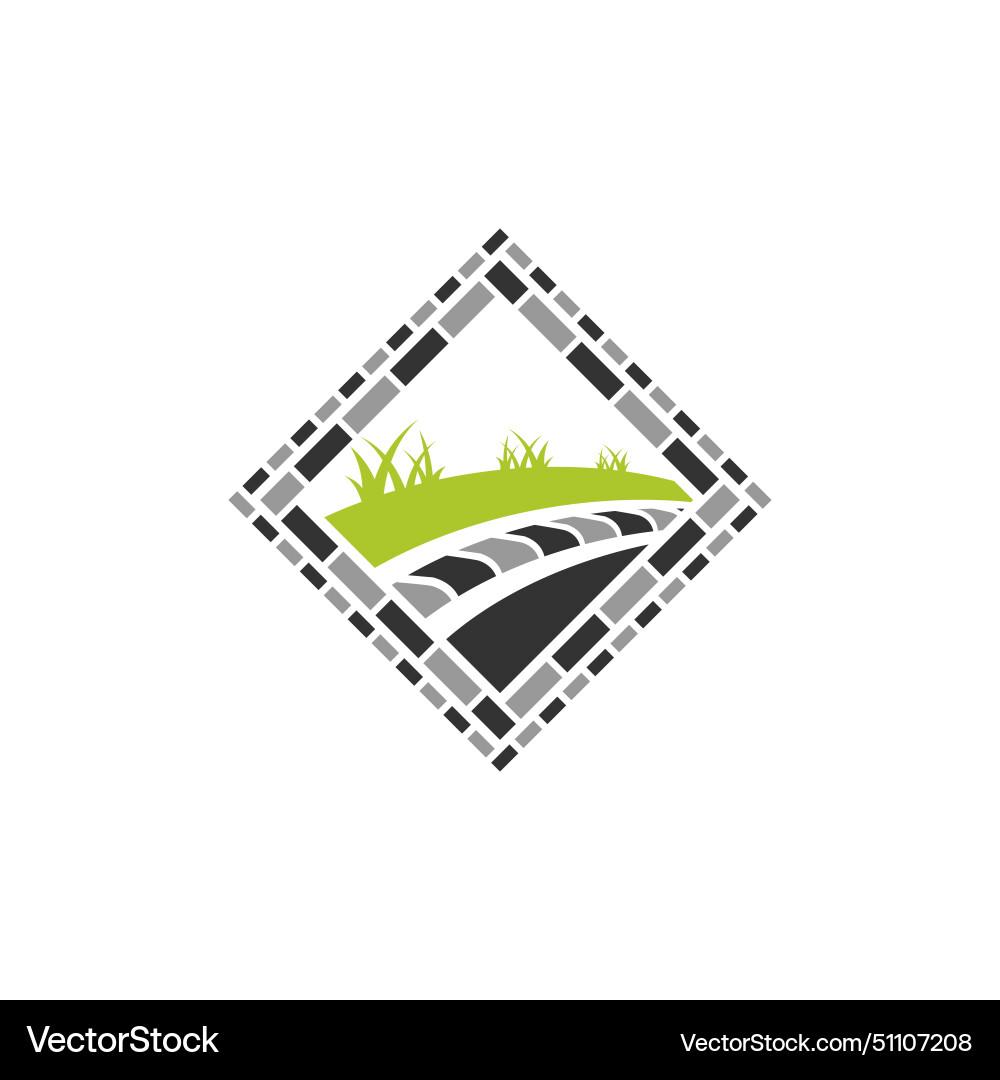 Paving land logo design Royalty Free Vector Image