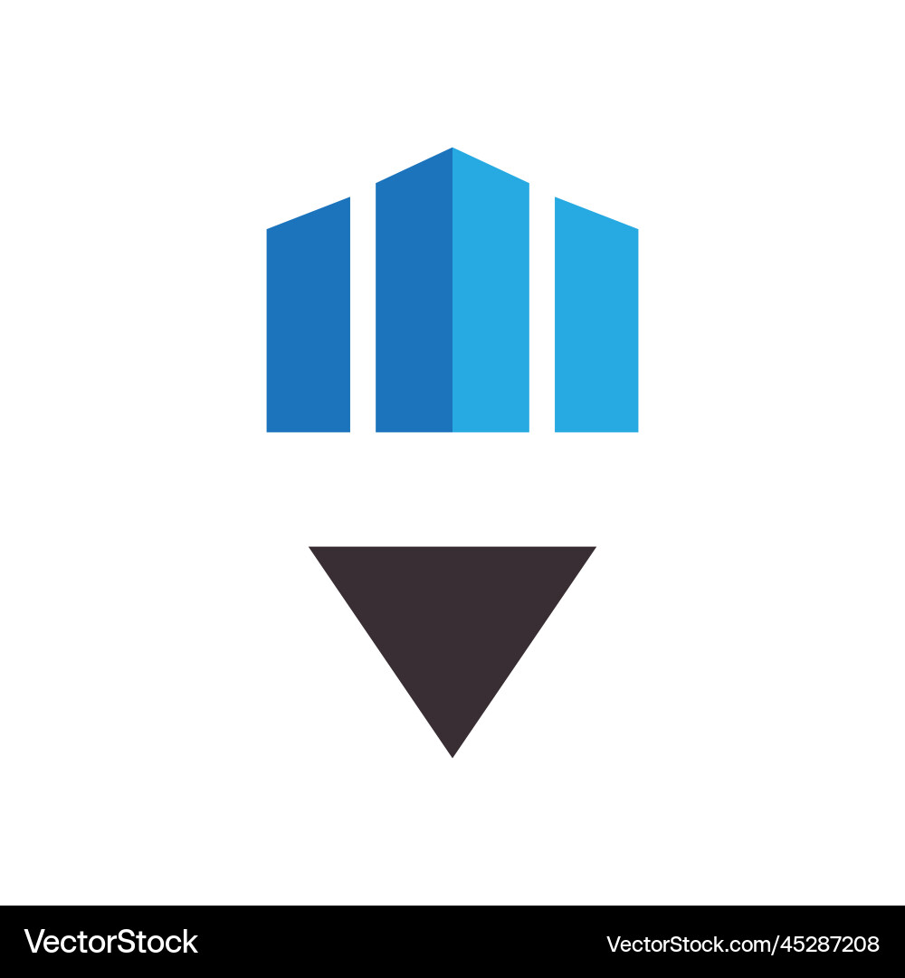 Pen building icon logo Royalty Free Vector Image