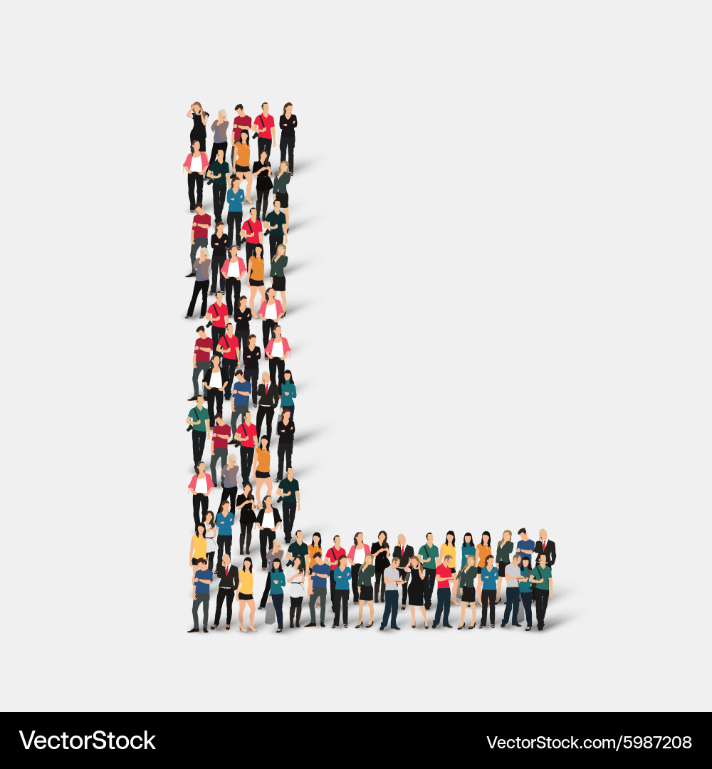People Forming Letter L Royalty Free Vector Image