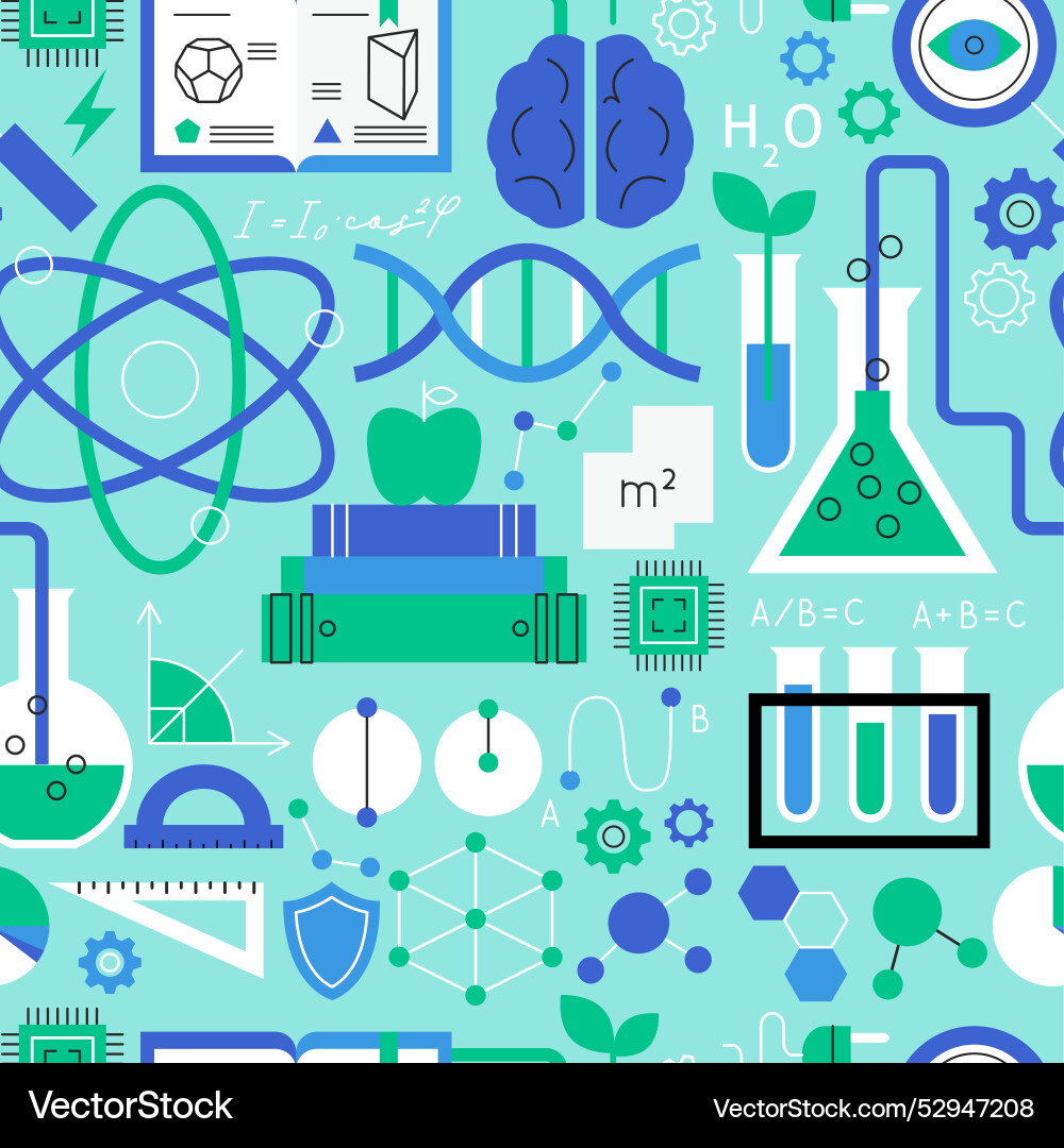 Physics chemistry biology seamless pattern Vector Image