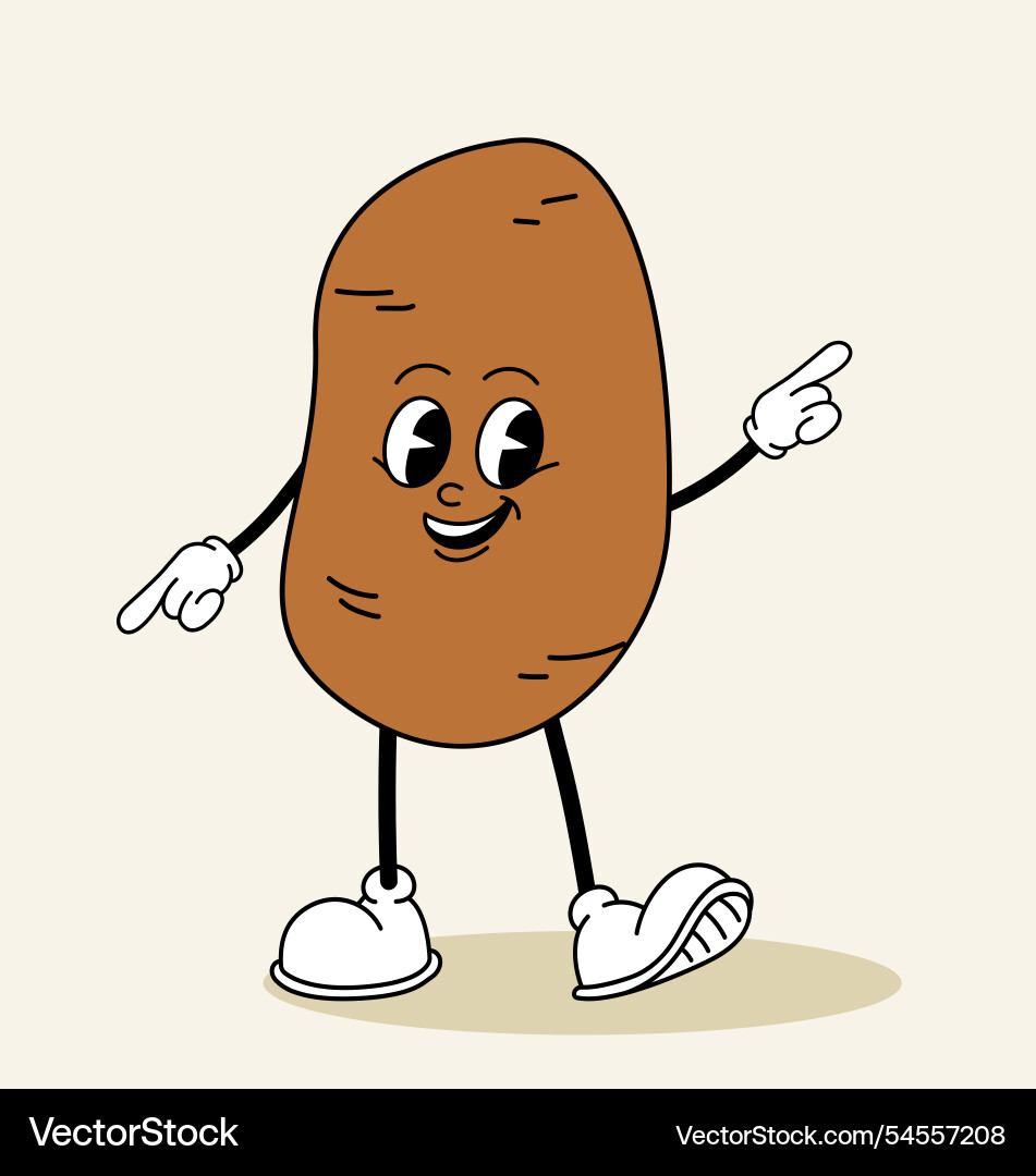 Potato retro character fictional Royalty Free Vector Image