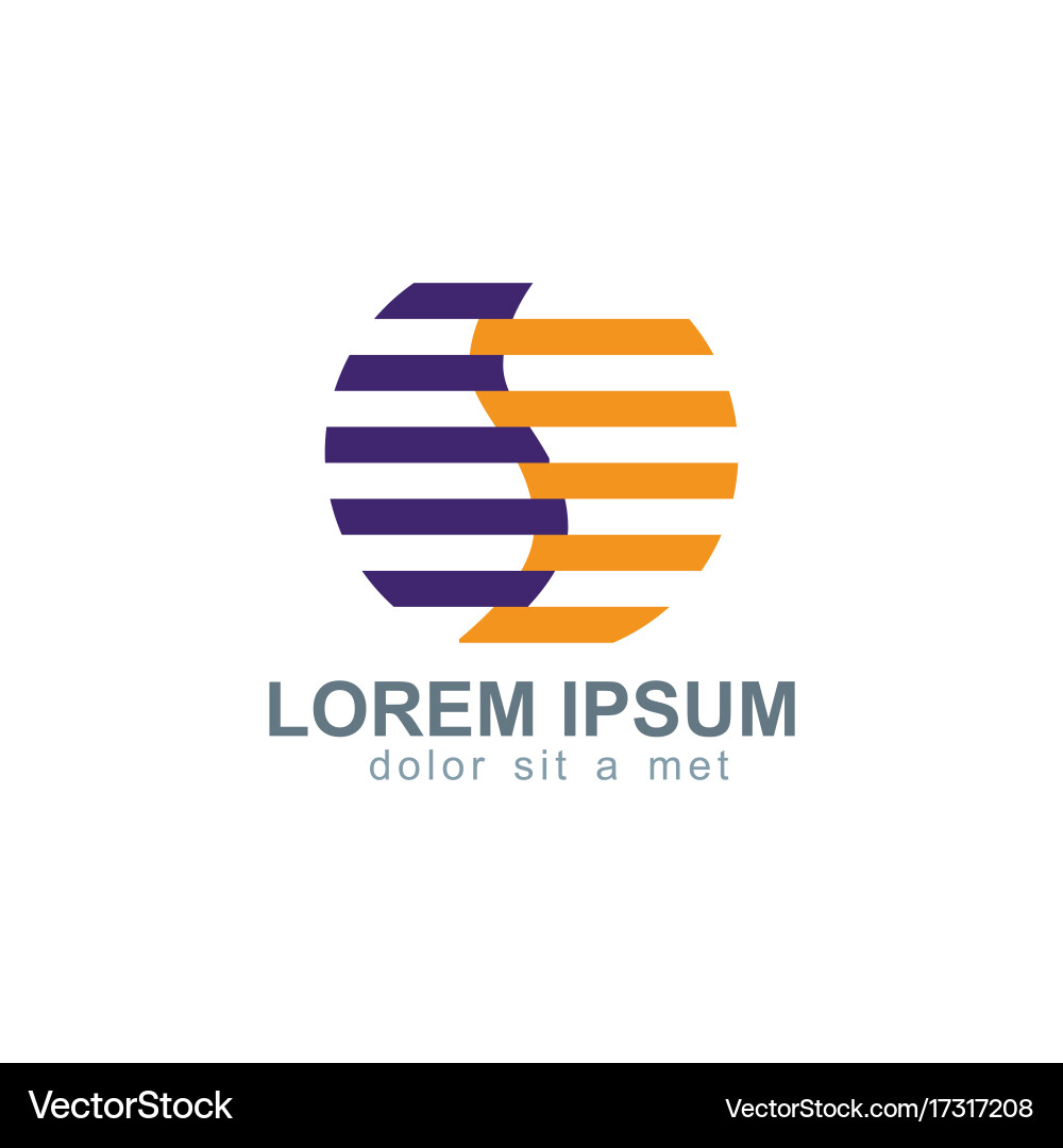 Round stripe connect logo Royalty Free Vector Image