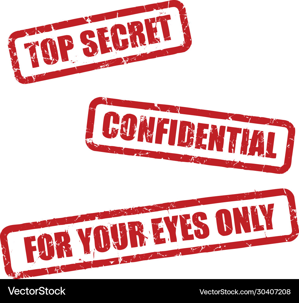 Top Secret Stamps Collection Royalty Free Vector Image