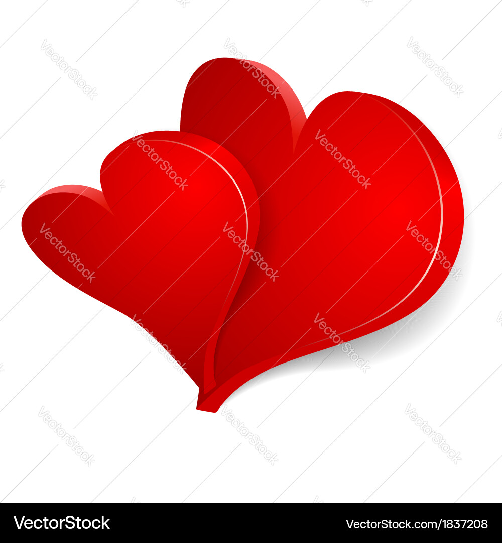 Two hearts Royalty Free Vector Image - VectorStock