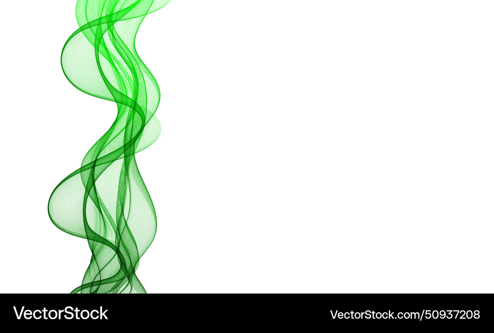 Vertical green lines of transparent wave abstract Vector Image