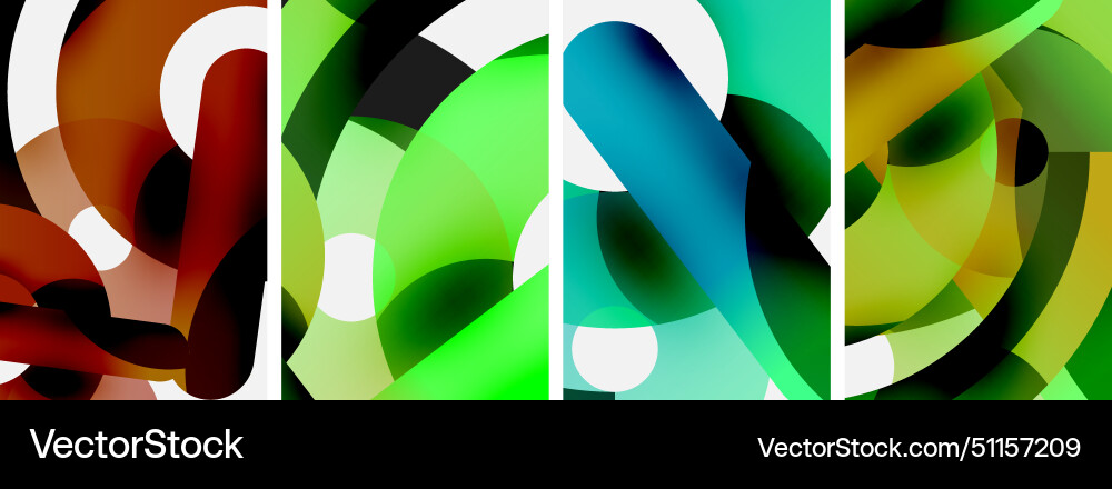 A pattern of four colored circles on white Vector Image