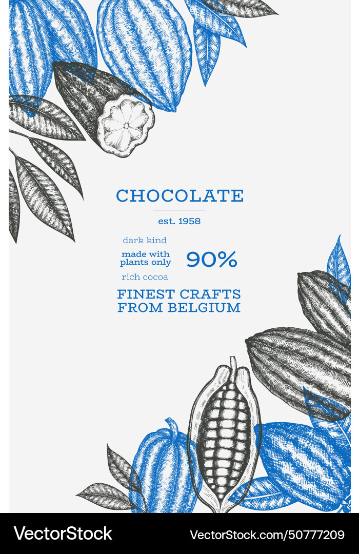 Cocoa banner template chocolate retro cocoa beans Vector Image