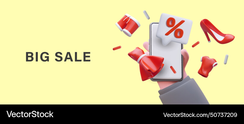 Concept of grand sale advertisement mobile Vector Image