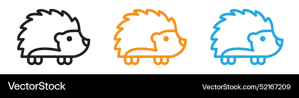 Hedgehog icon logo set collection for web app ui Vector Image