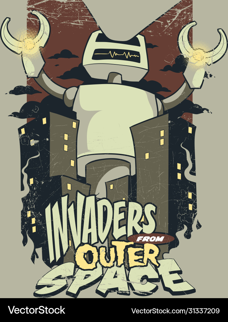 Invaders from outer space Royalty Free Vector Image