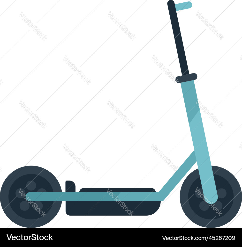 Kid electric scooter icon flat kick Royalty Free Vector