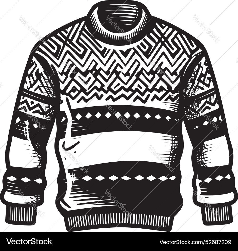 Luxurious comfort sweater with iconic black Vector Image
