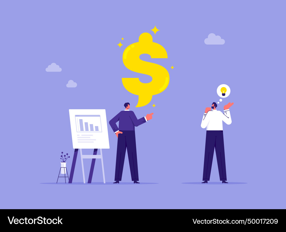 Money advice or financial advisor concept Vector Image