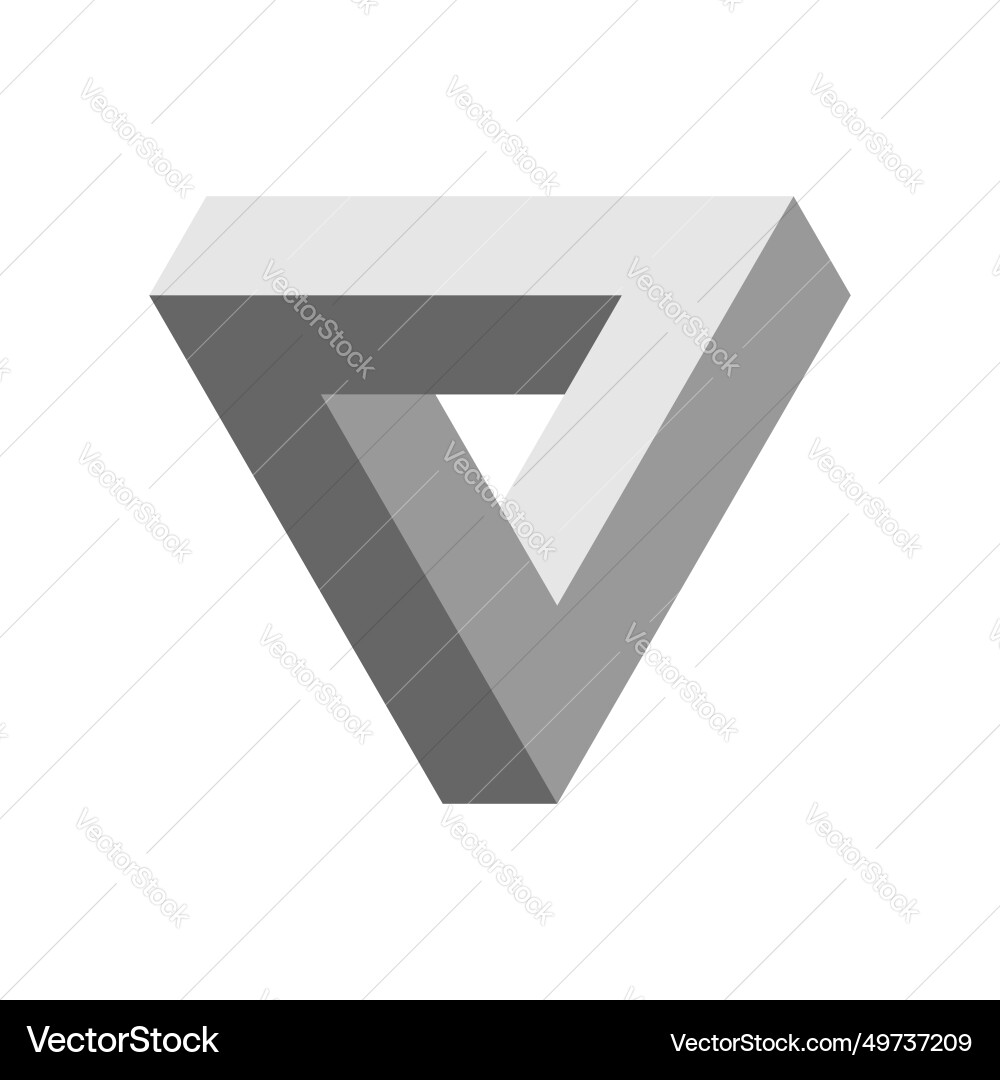 Penrose Triangle Illusion Royalty Free Vector Image
