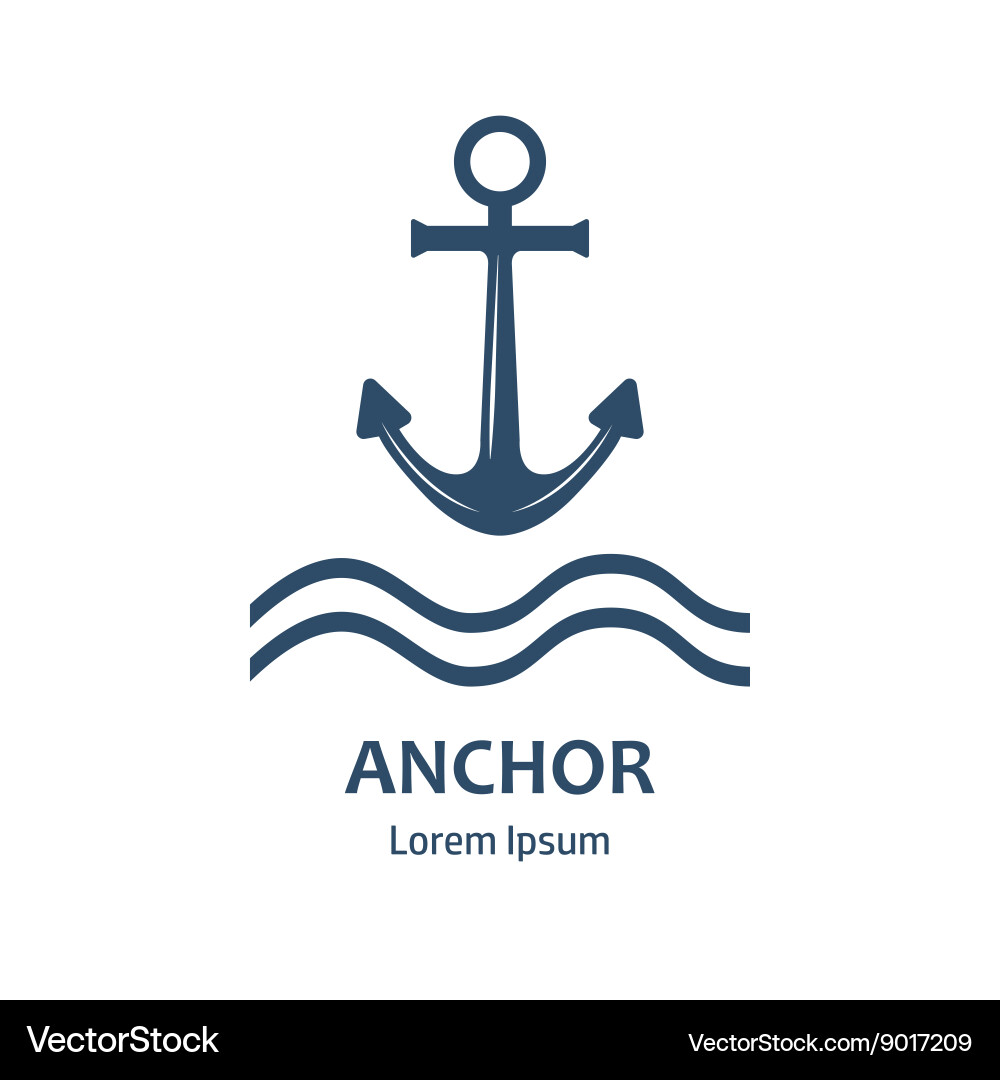 Sea anchor logo Royalty Free Vector Image - VectorStock