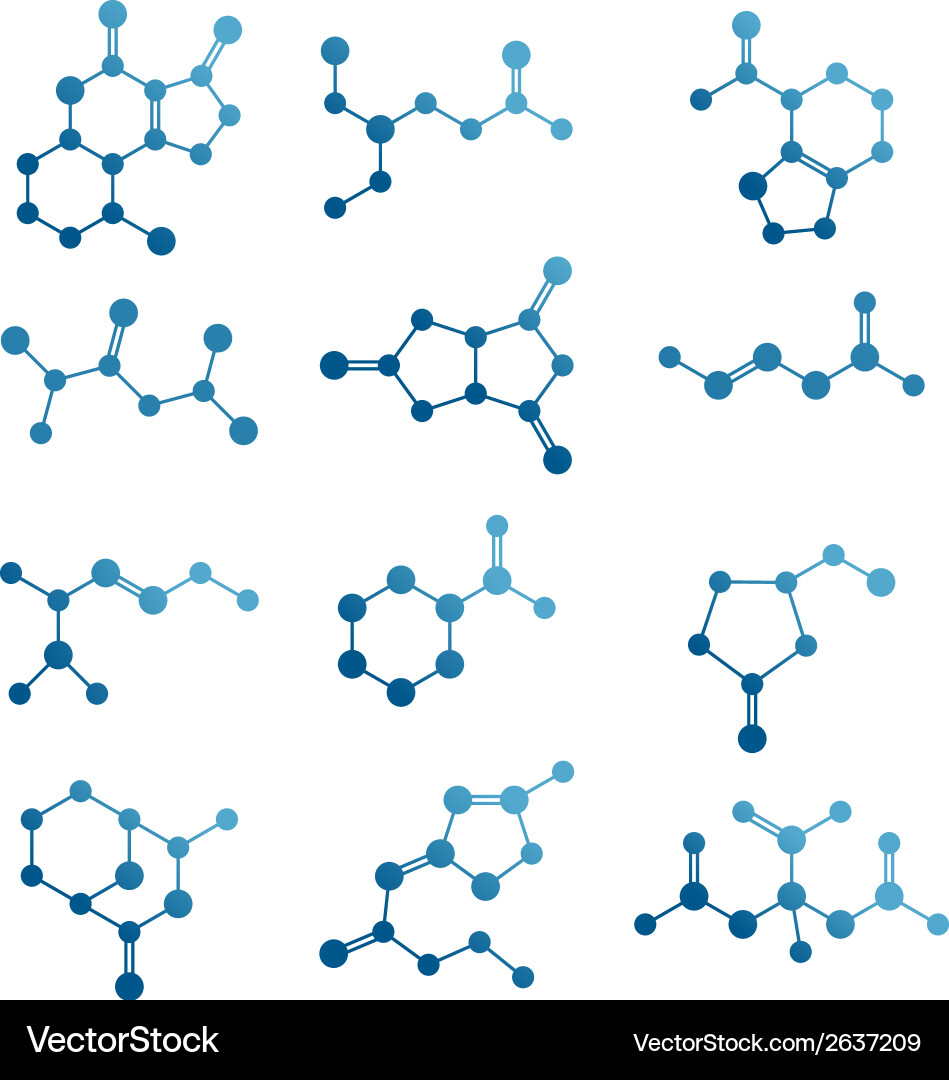 Set of molecules Royalty Free Vector Image - VectorStock