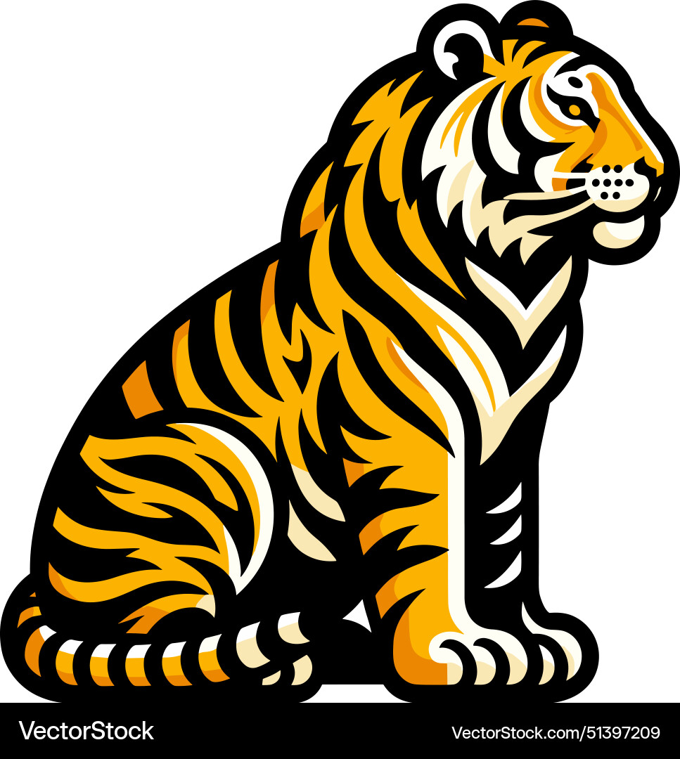 Tiger logo head standing Royalty Free Vector Image