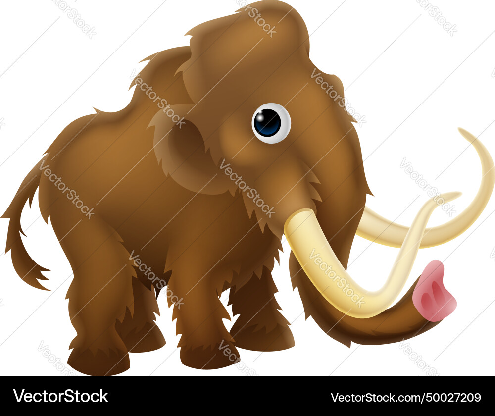 Wooly mammoth cartoon – Royalty-Free Vector | VectorStock