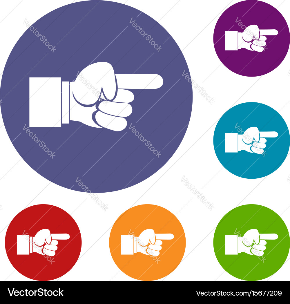 Zeigen von Hand Gesten Icons Set Lizenzfreies Vektorbild