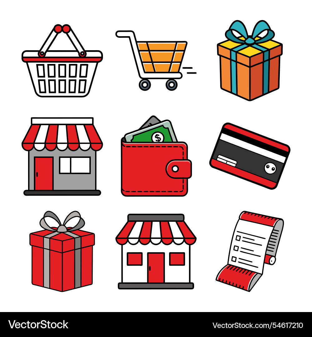A bundle of cartoon for black friday Royalty Free Vector