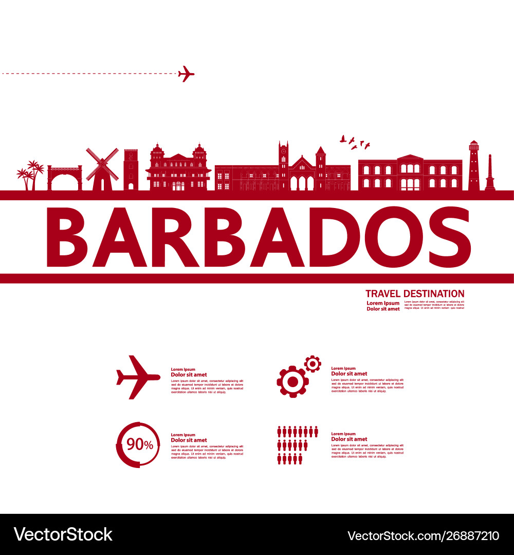 Barbados travel destination Royalty Free Vector Image
