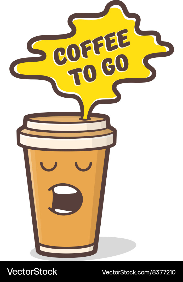 Cartoon comic coffee cup Royalty Free Vector Image