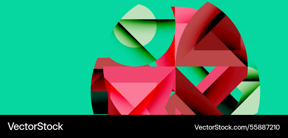 Circles semi circles squares and round triangles Vector Image