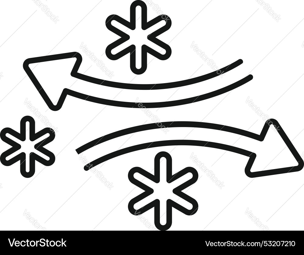 Cold air flow with snowflakes for hvac system Vector Image