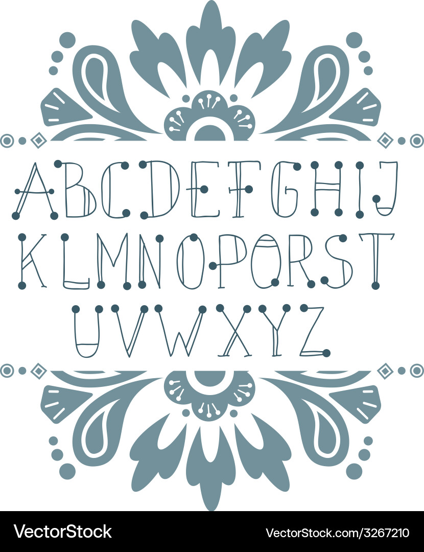 Hand written abc letters Royalty Free Vector Image