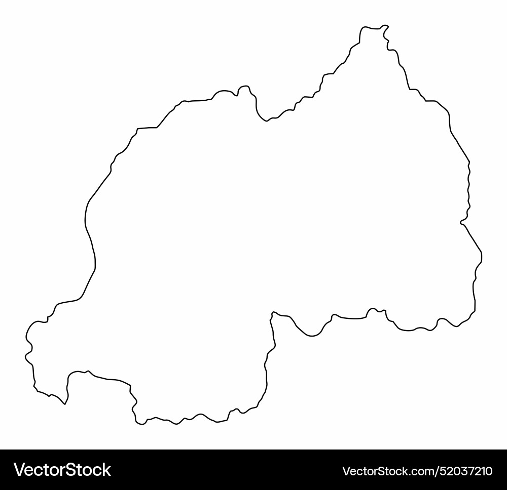 Rwanda outline map Royalty Free Vector Image - VectorStock