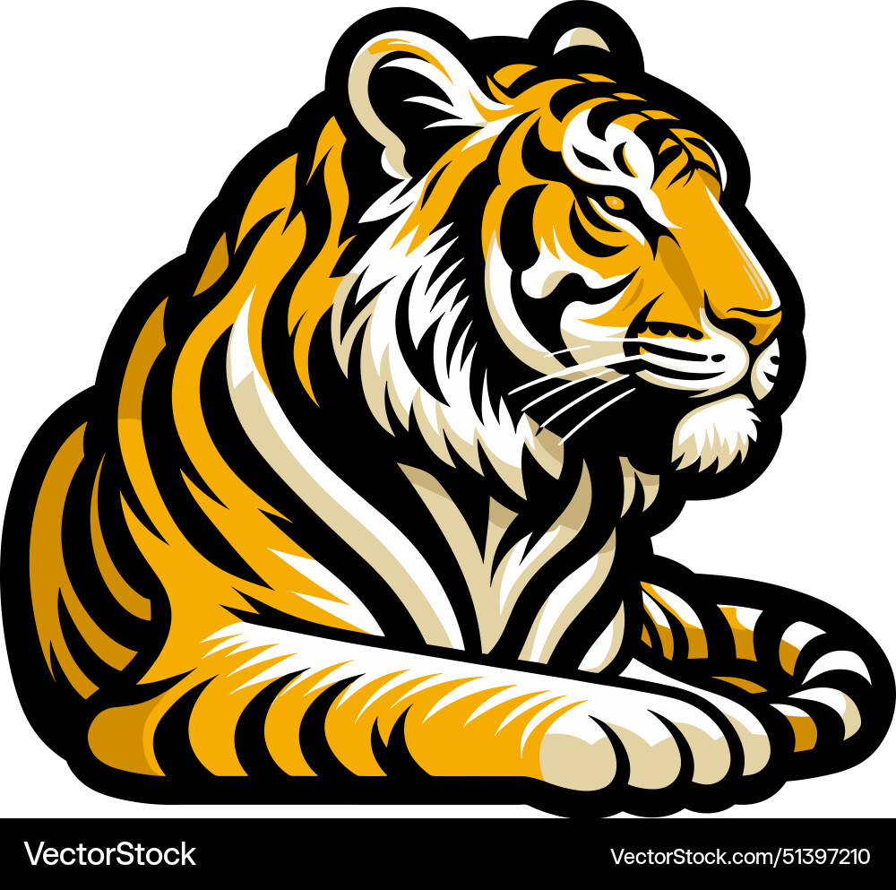 Tiger logo head standing Royalty Free Vector Image