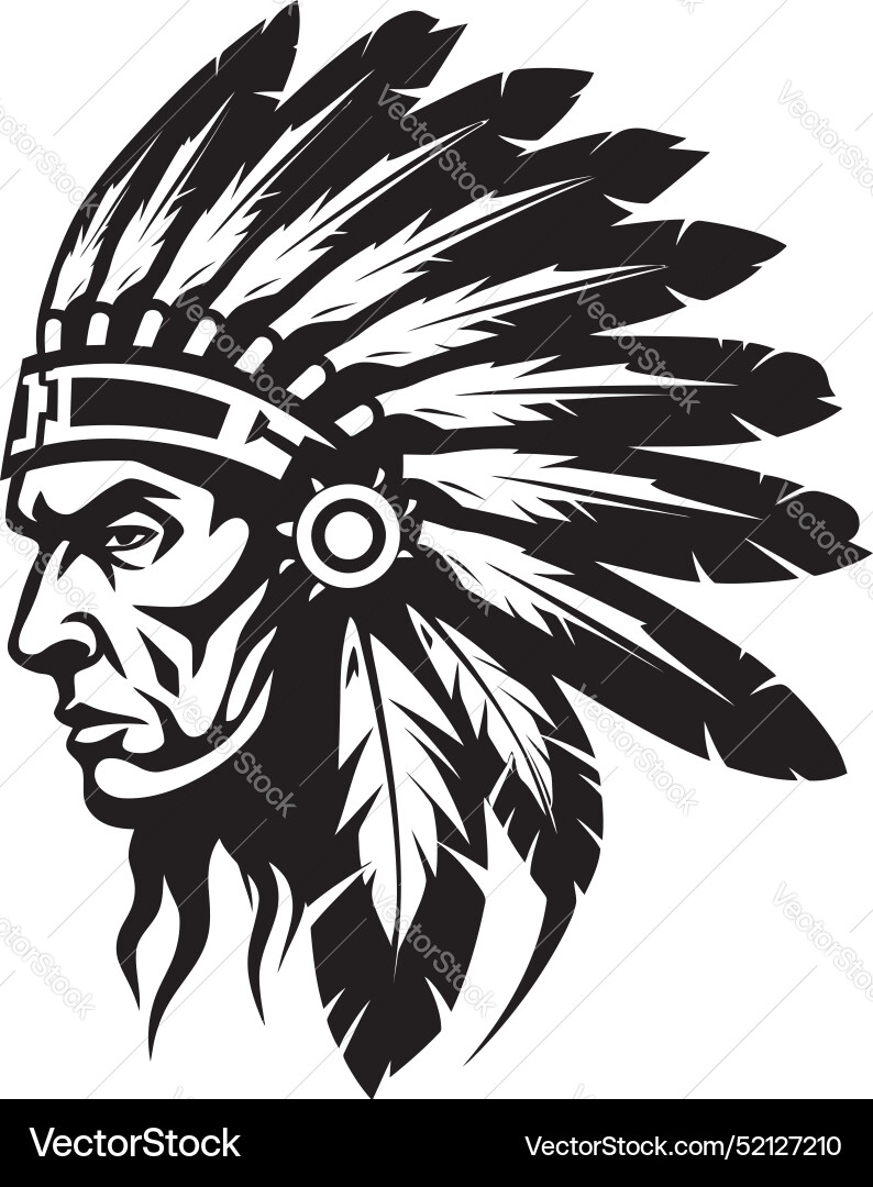 Tribal unity apache logo emblem brave spirit Vector Image