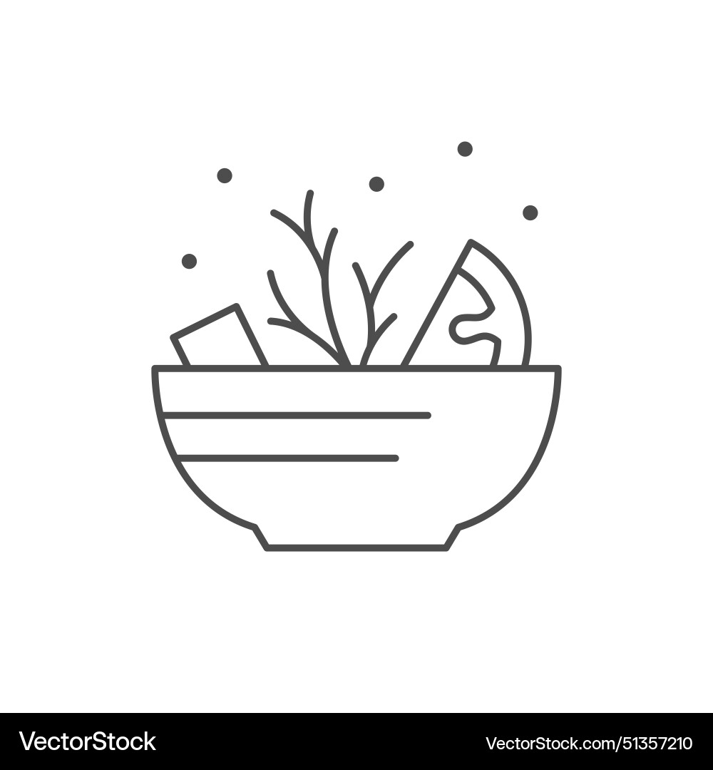 Vegetable salad line outline icon Royalty Free Vector Image