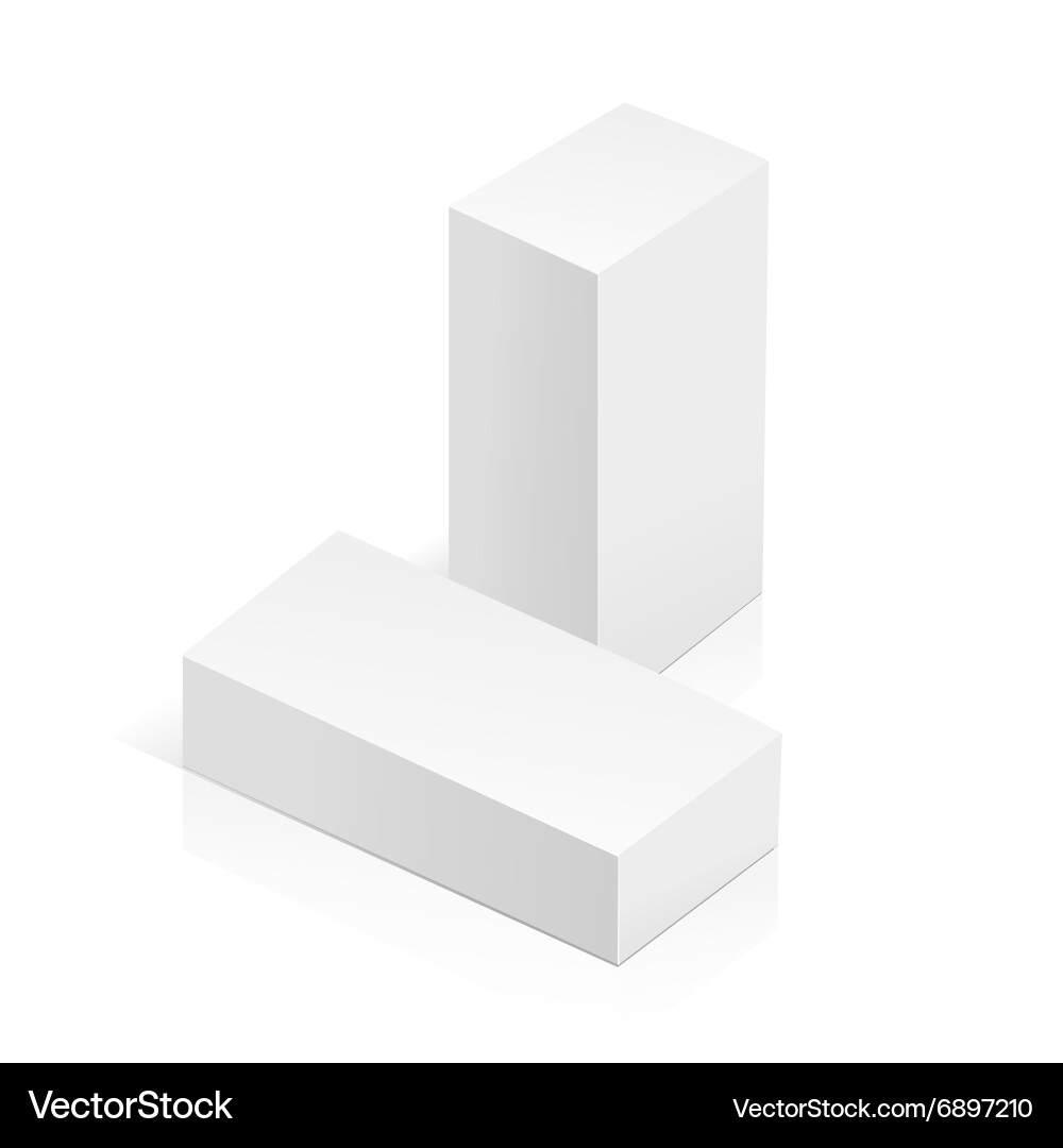 White 3d rectangles Royalty Free Vector Image - VectorStock