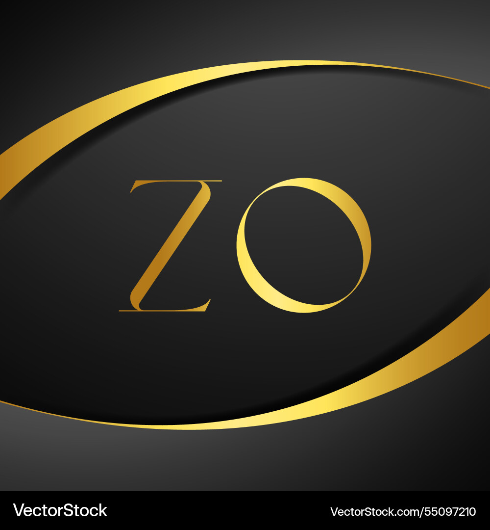 Zo luxury letter logo Royalty Free Vector Image