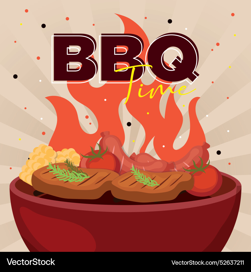 Bbq grill poster Royalty Free Vector Image - VectorStock
