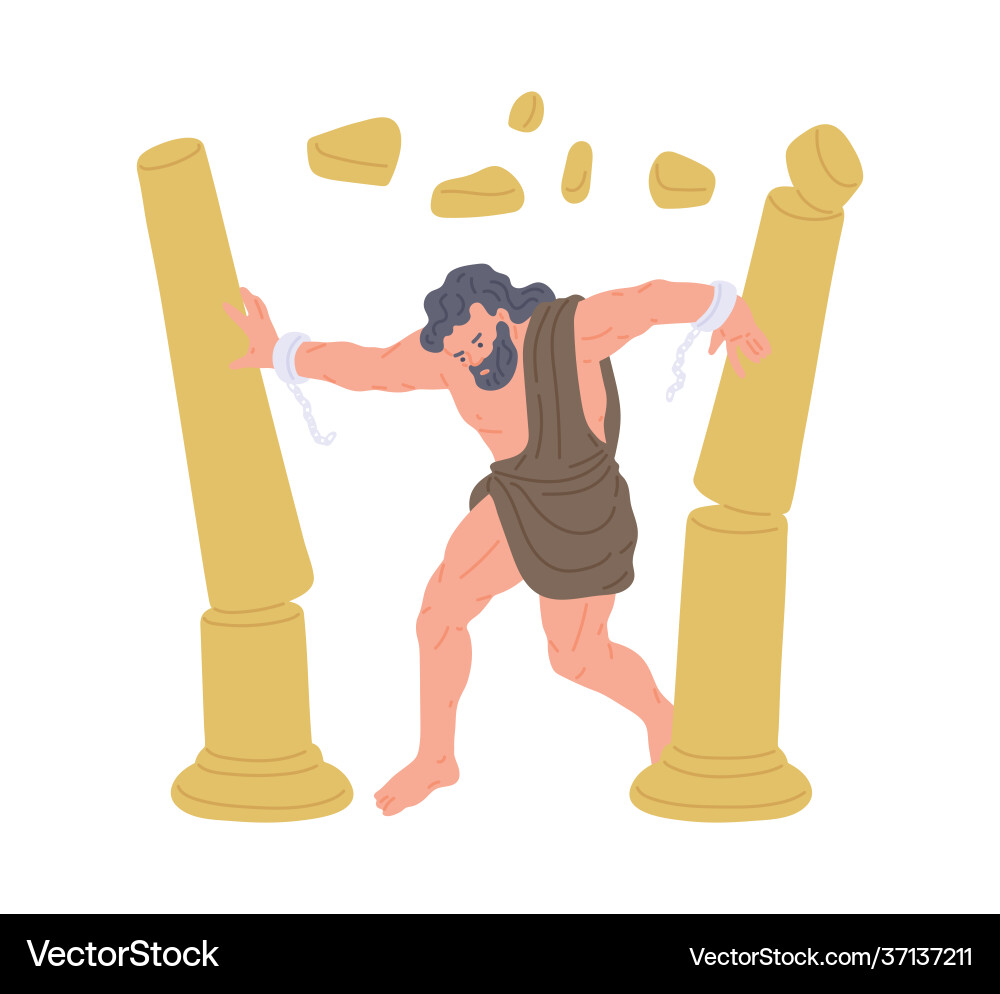 Bible religion character samson strong hero Vector Image