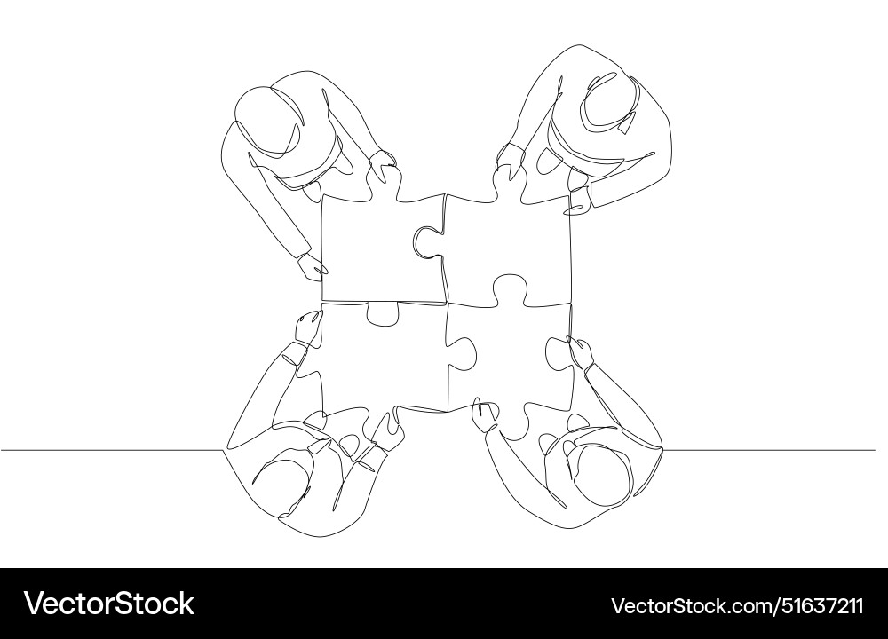 Business people connecting jigsaw puzzle Vector Image