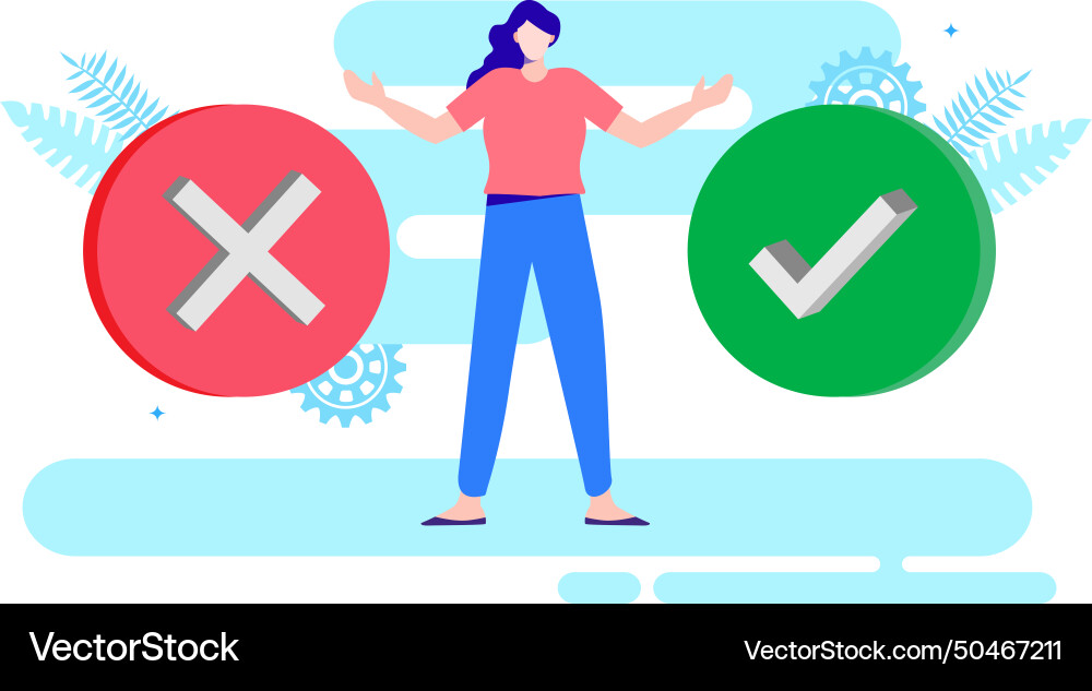Choose the option right or wrong Royalty Free Vector Image